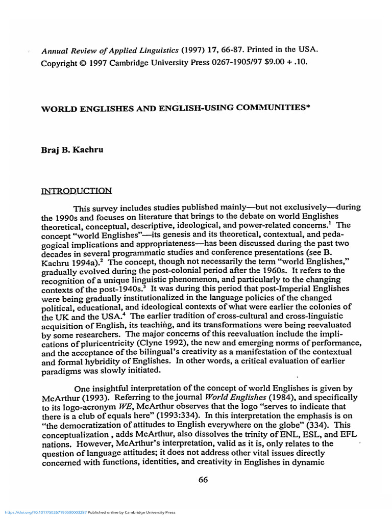 World Englishes and English Using Communities | PDF | English As A ...