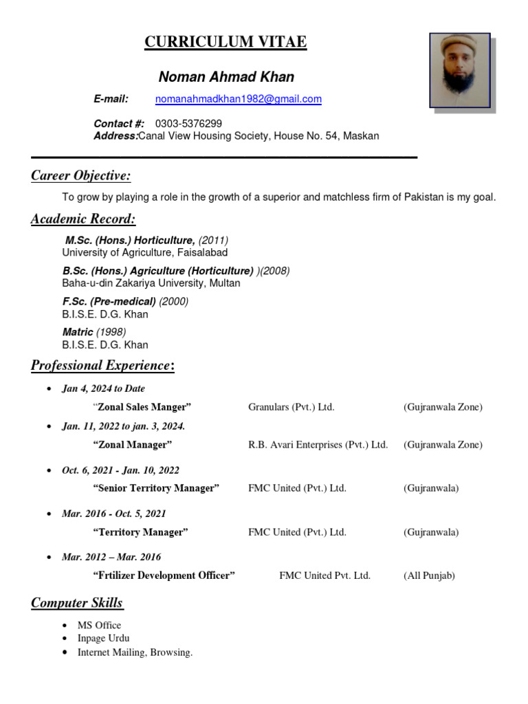 CV Noman (16-03-24) | PDF