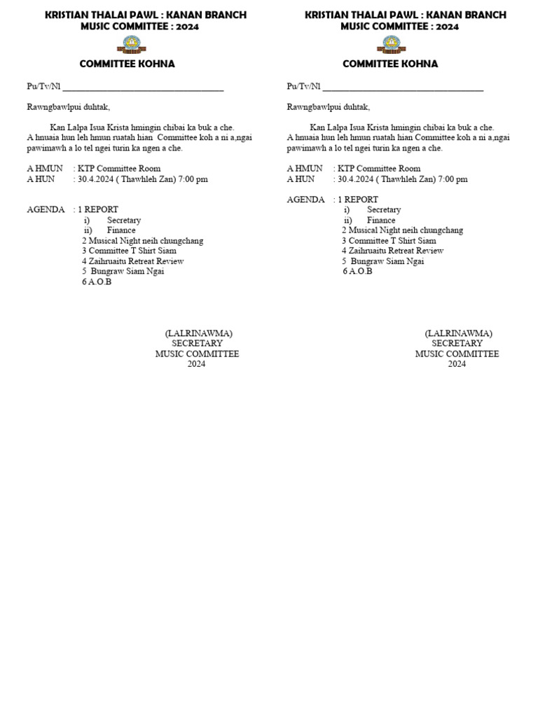 Commitee Kohna | PDF