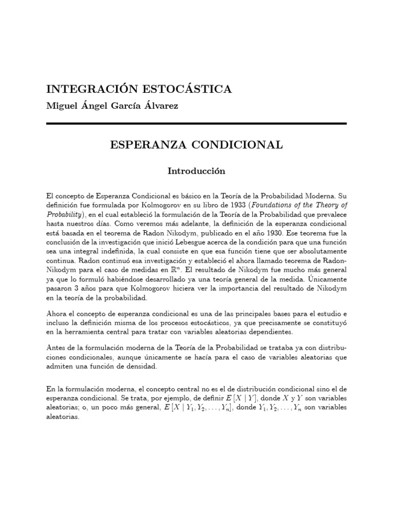 Esperanza Condicional en Probabilidad | PDF | Función de densidad de ...
