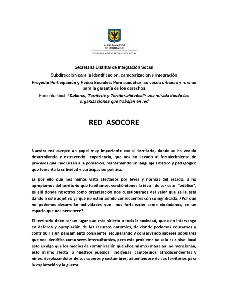 ASOCORE | PDF | Gente indígena | Conocimiento