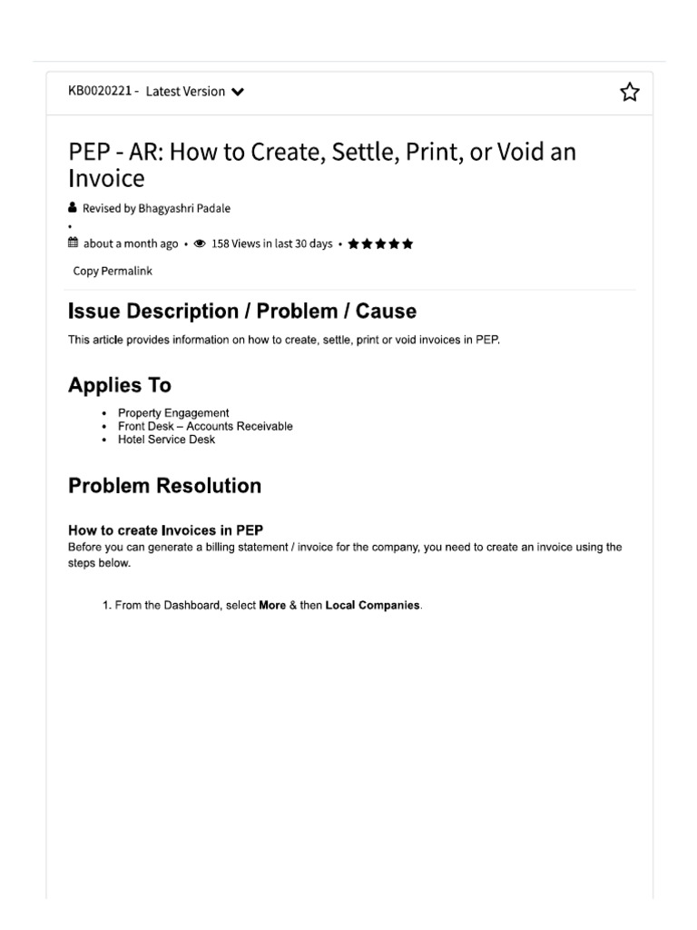 AR - Create Settle Print or Void Invoices in | PDF