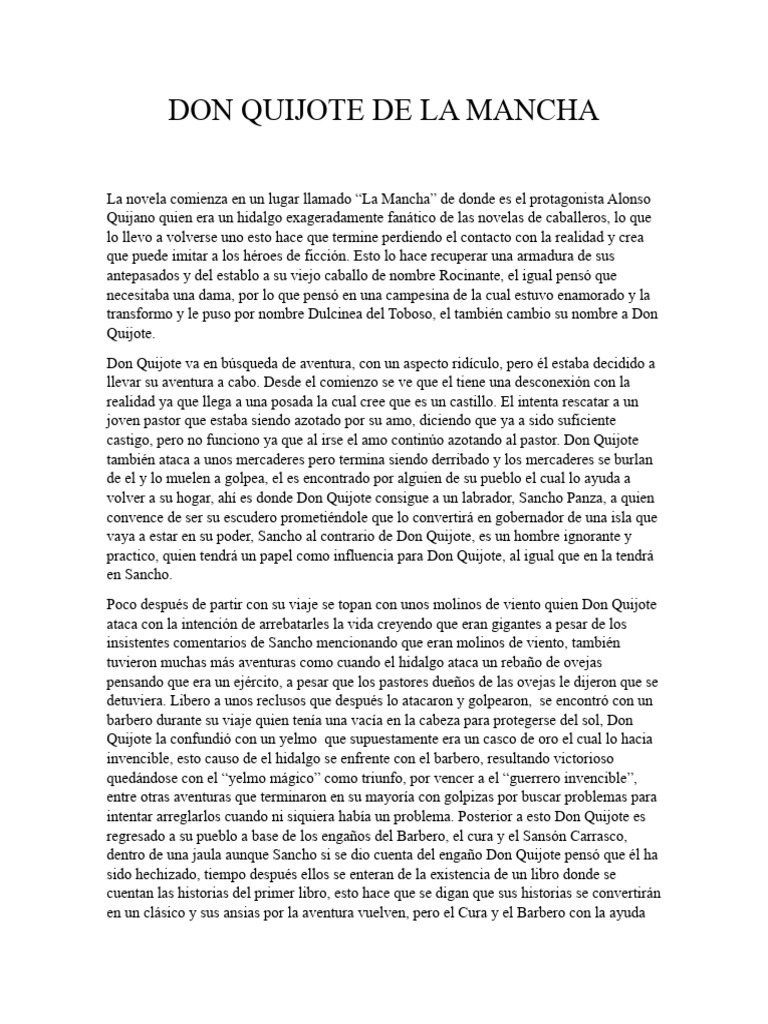 Don Quijote de La Mancha | PDF | Don Quijote
