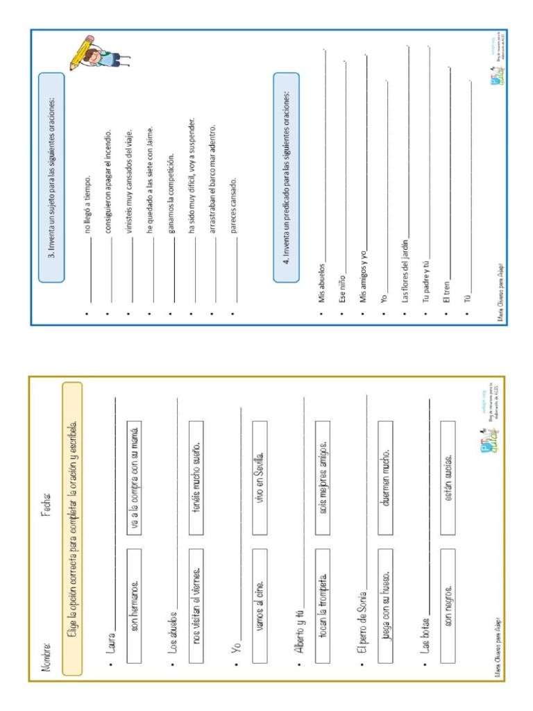 Guías Español La Oración | PDF