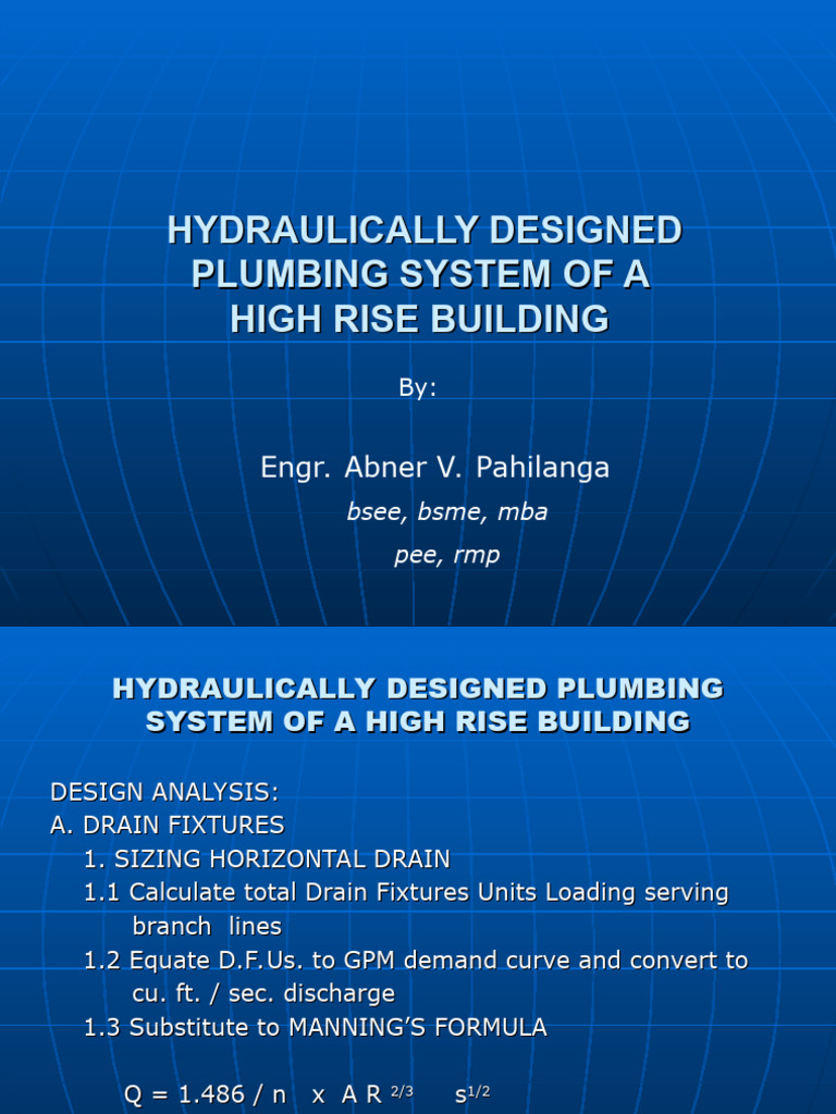 High-Rise Plumbing System Design | PDF | Liquids | Fluid Mechanics