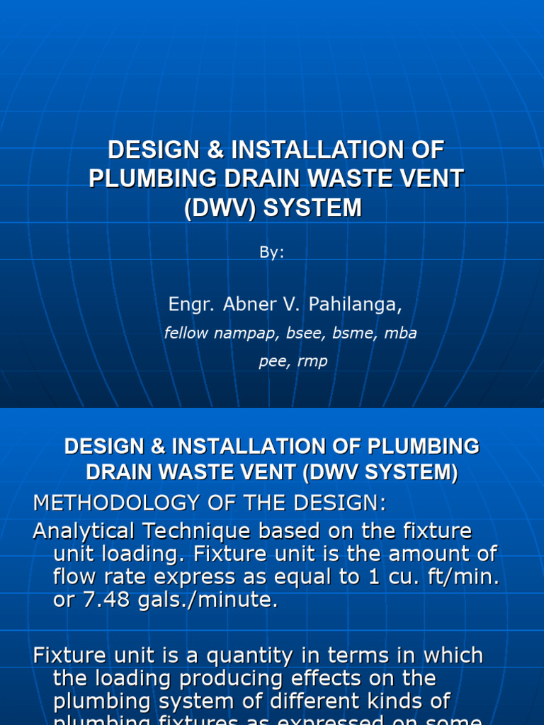 Plumbing DWV System Guide | PDF | Chemical Engineering | Hydraulic ...
