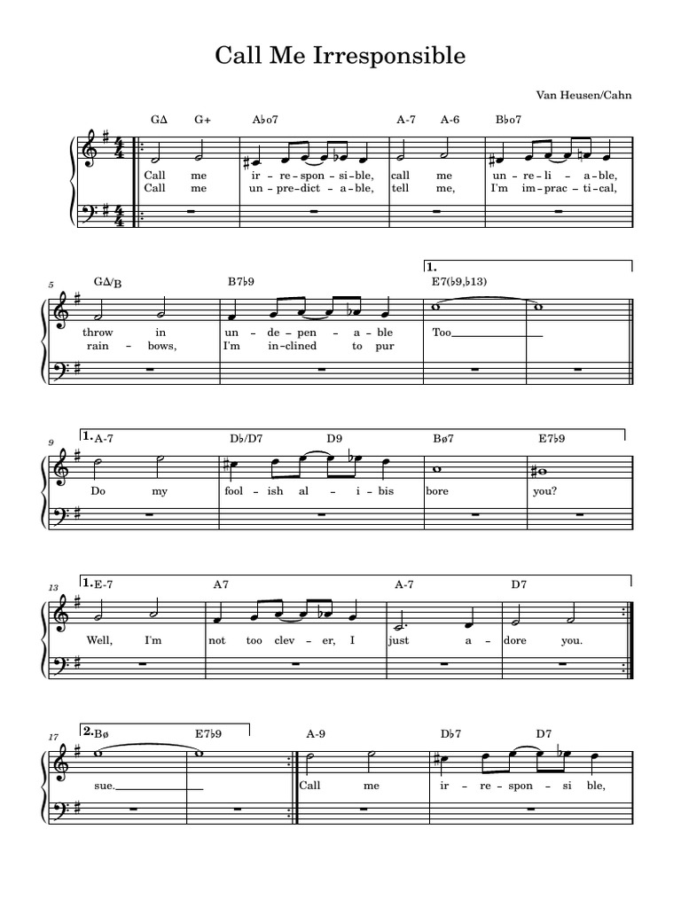 Call Me Irresponsible | PDF | American Music Articles Needing Attention ...