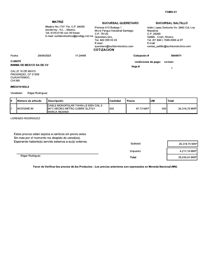 Cable 2awg - 300m | PDF