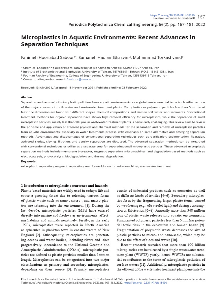 Microplastics In Aquatic Environments Recent Advances In 1p526iht Pdf