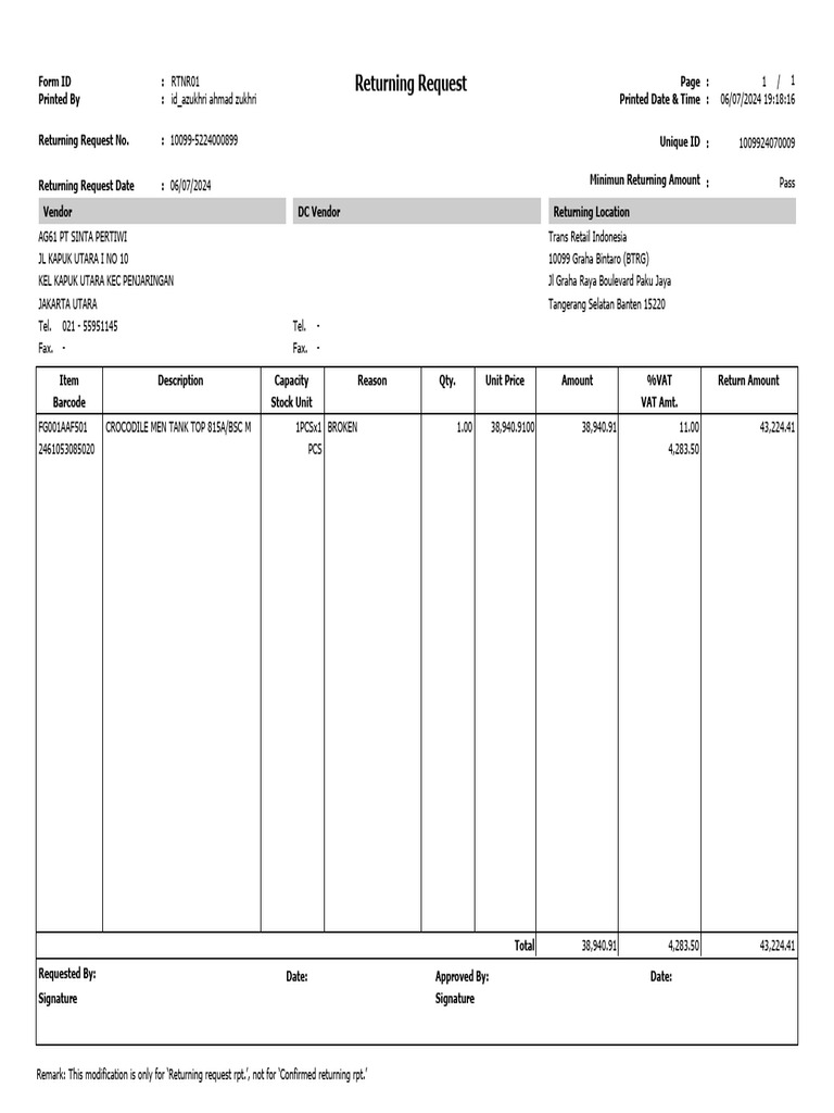 Returning Request-548 | PDF