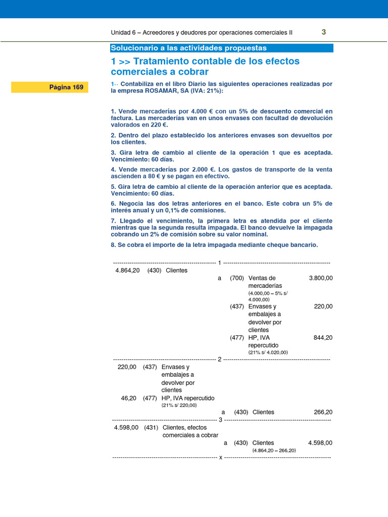 30 - U6 Libro 2do Año Pag 169 Act 1 y 2-Solucion | PDF | Bancos | Pagaré