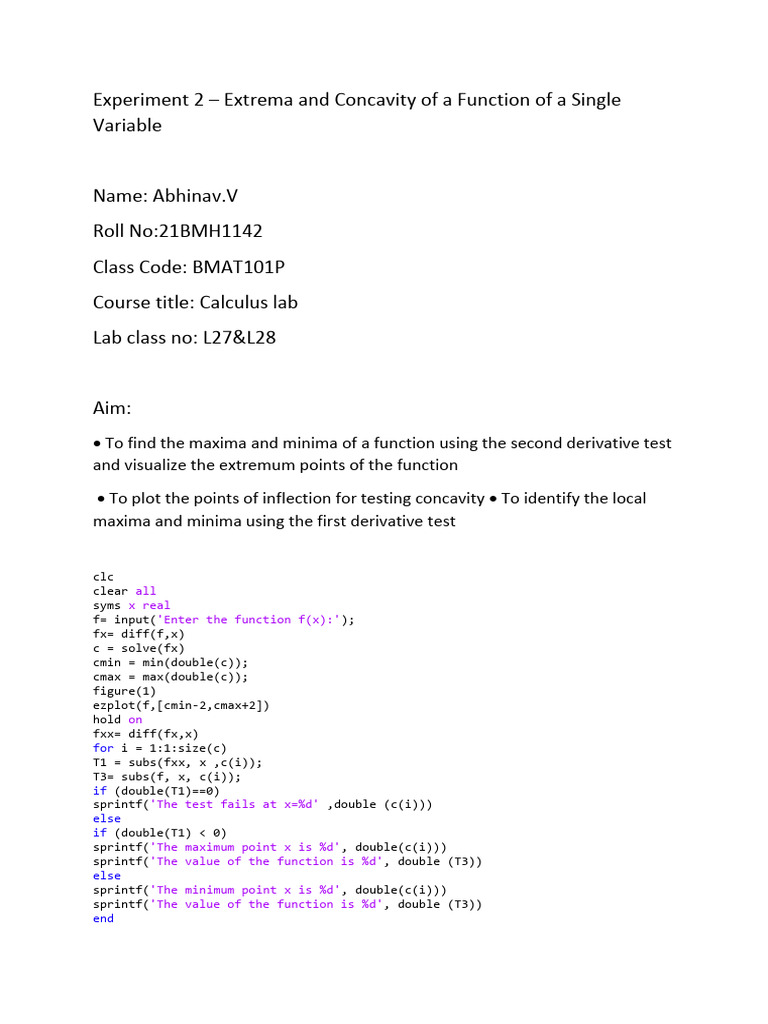 Extrema and Concavity Analysis in Calculus | PDF