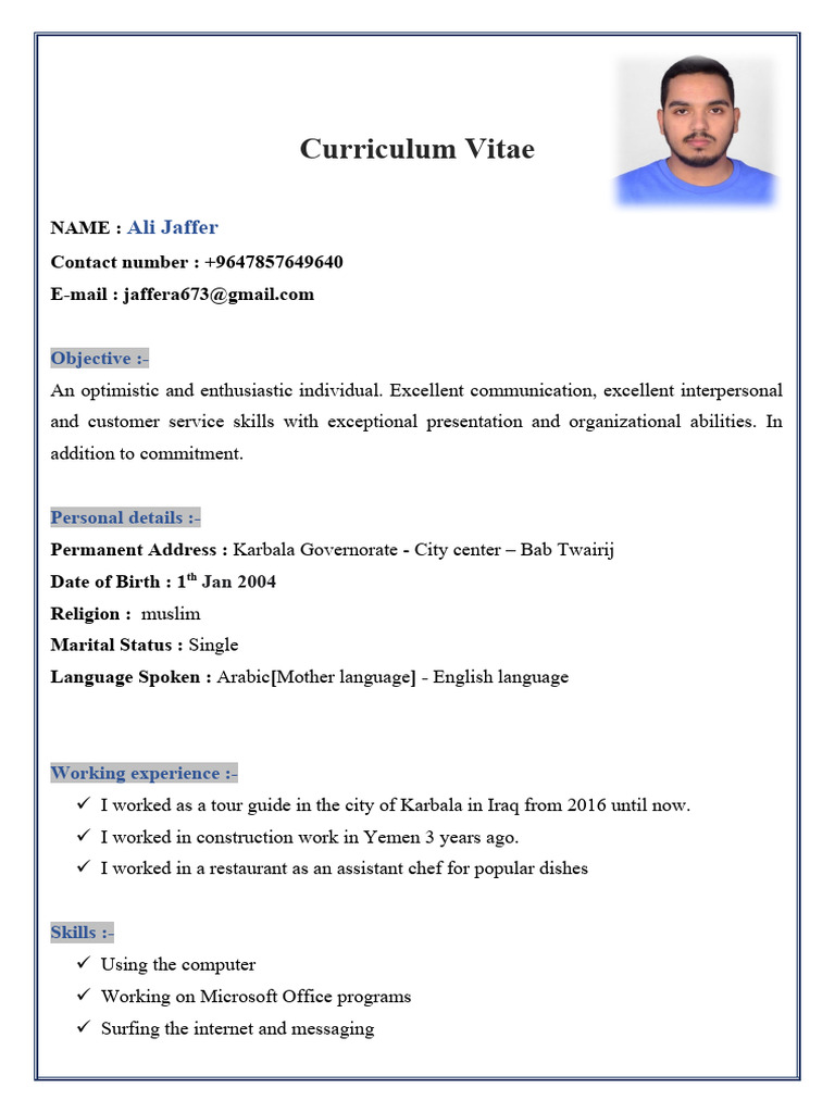 Ali Jaffer CV | PDF | Business | Cooking, Food & Wine