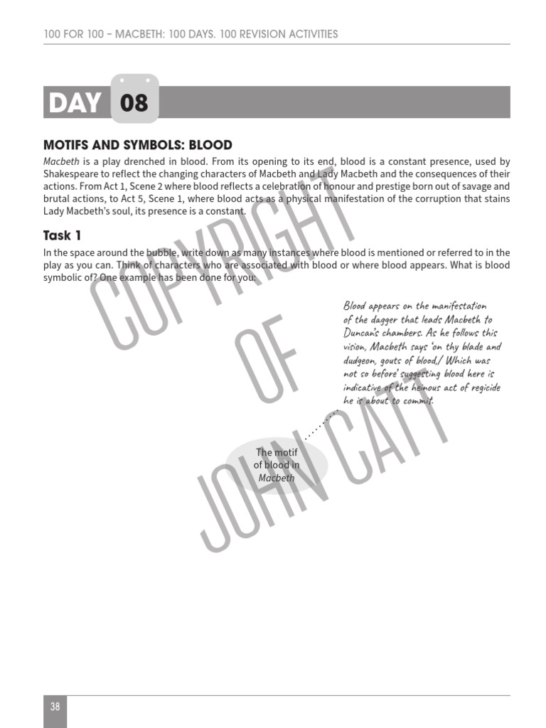 Blood Motifs in Macbeth: A Study Guide | PDF | Macbeth