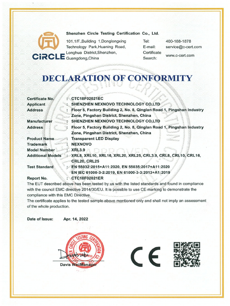 XRL CE Certification | PDF