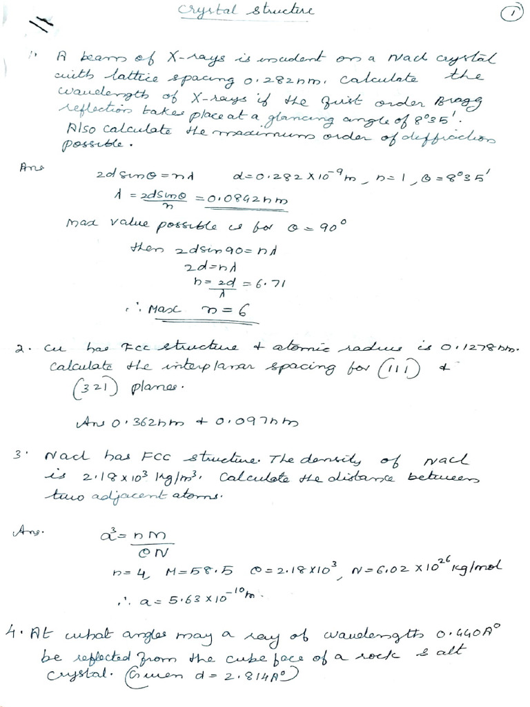 Problem - Crystal Structure | PDF