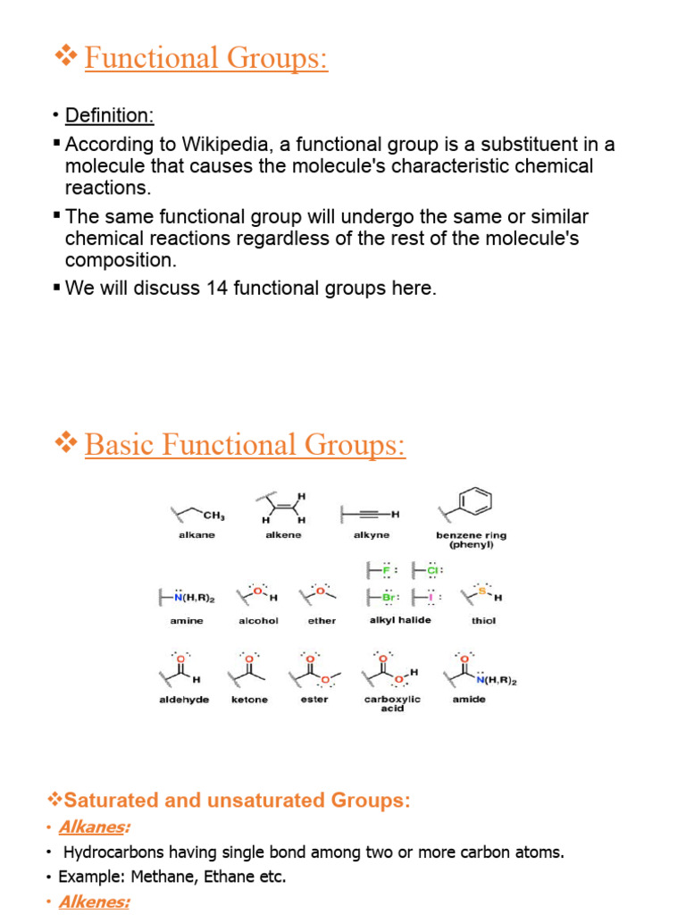 Functional Groups | PDF | Functional Group | Amide