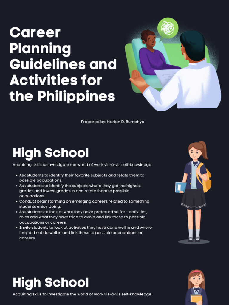 Career Planning Guidelines and Activities For The Philippines | PDF | Extraversion And ...