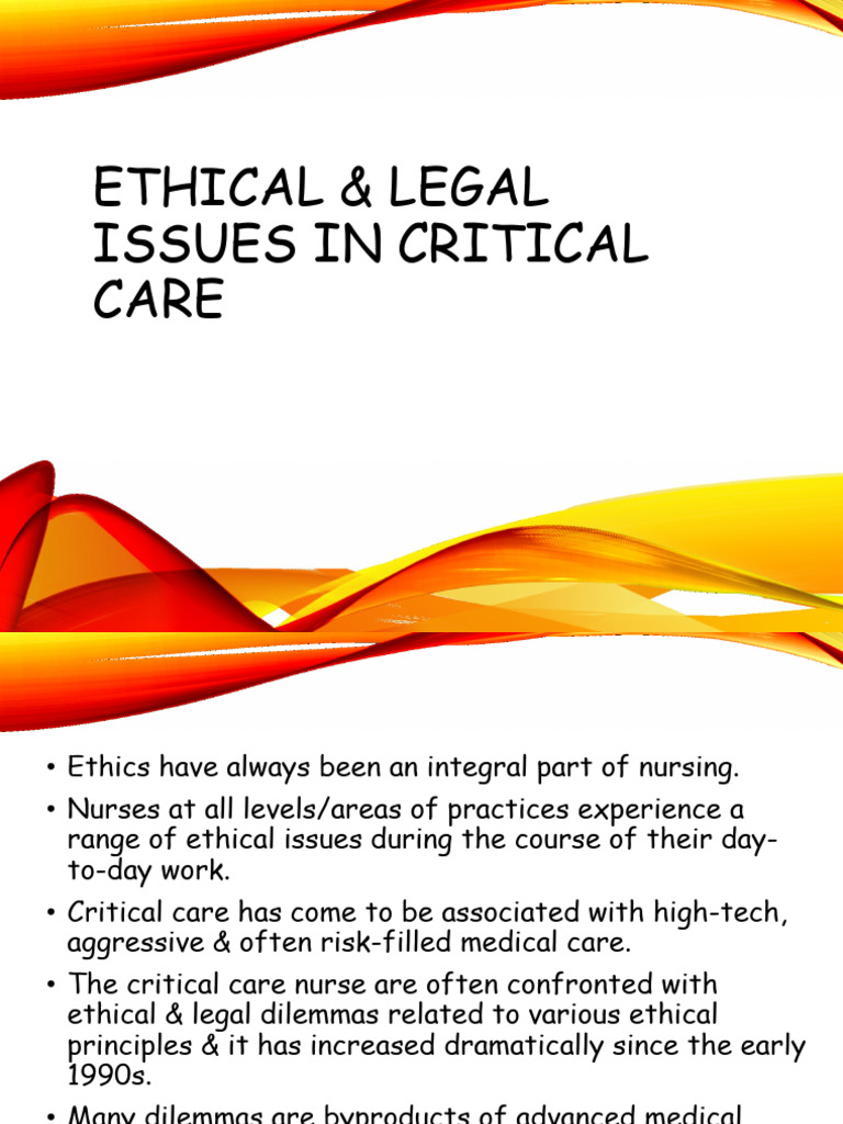 Ethical & Legal Issues in Critical Care | PDF | Health Care | Clinical ...