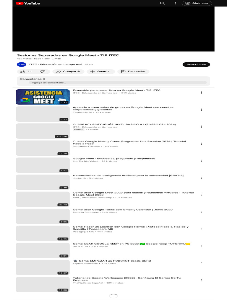 Sesiones Separadas en Google Meet - TIP ITEC - YouTube | PDF | Portales web | Alphabet Inc.
