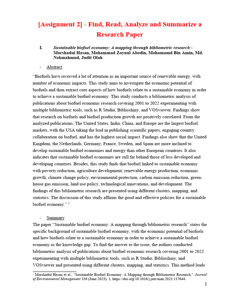Hoàng Xuân Toàn - Assignment 2 RM | PDF | Bioenergy | Power Resources