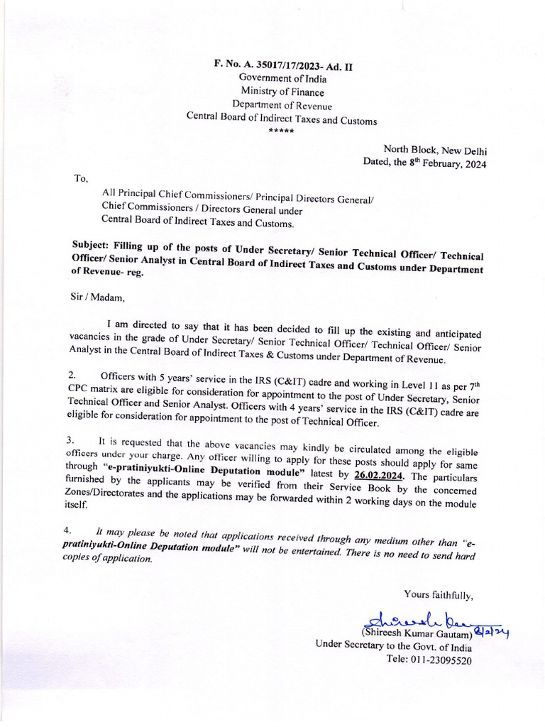 CBIC Circular Dated 08-02-2024 | PDF