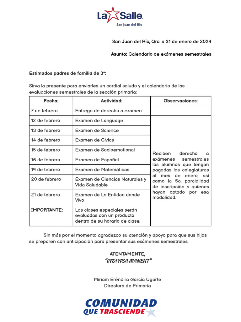 3Â° Temarios de Exã¡menes Semestrales | PDF | Estudios de idiomas extranjeros