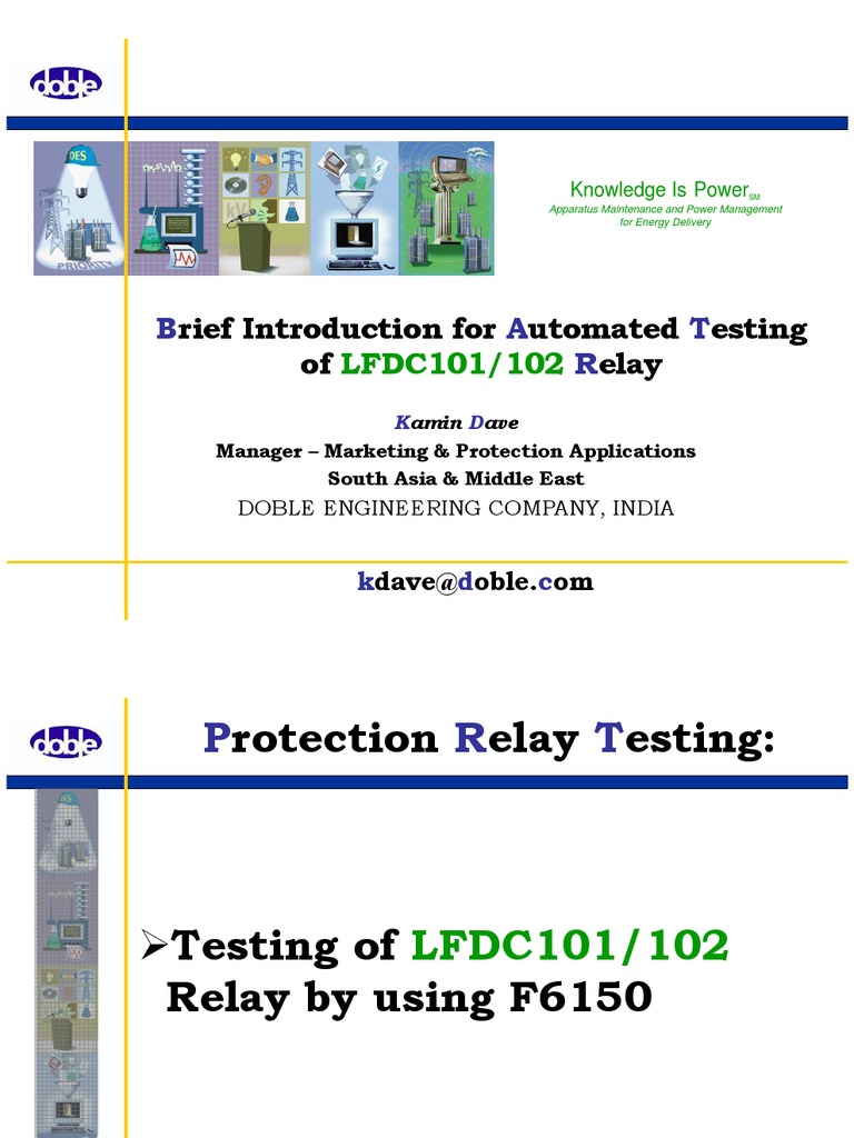 38.LFDC Relay Testing With F6150-1 | PDF | Relay | Electrical Substation