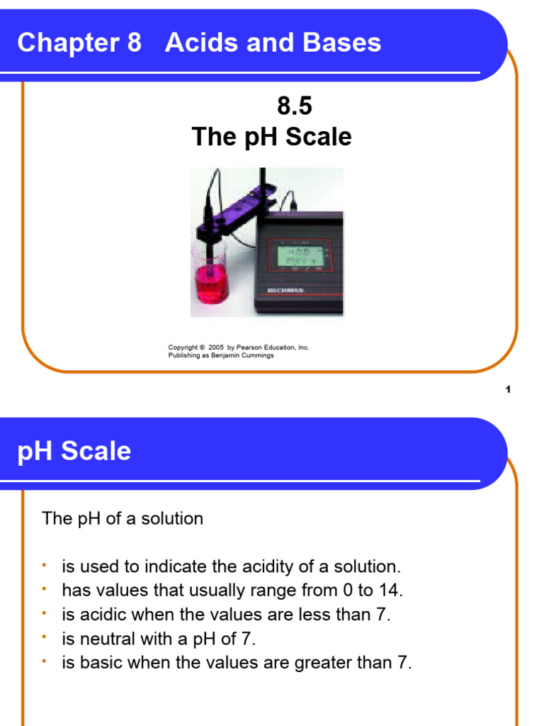Chapter 8 Acids and Bases: 8.5 The PH Scale | PDF | Ph | Acid
