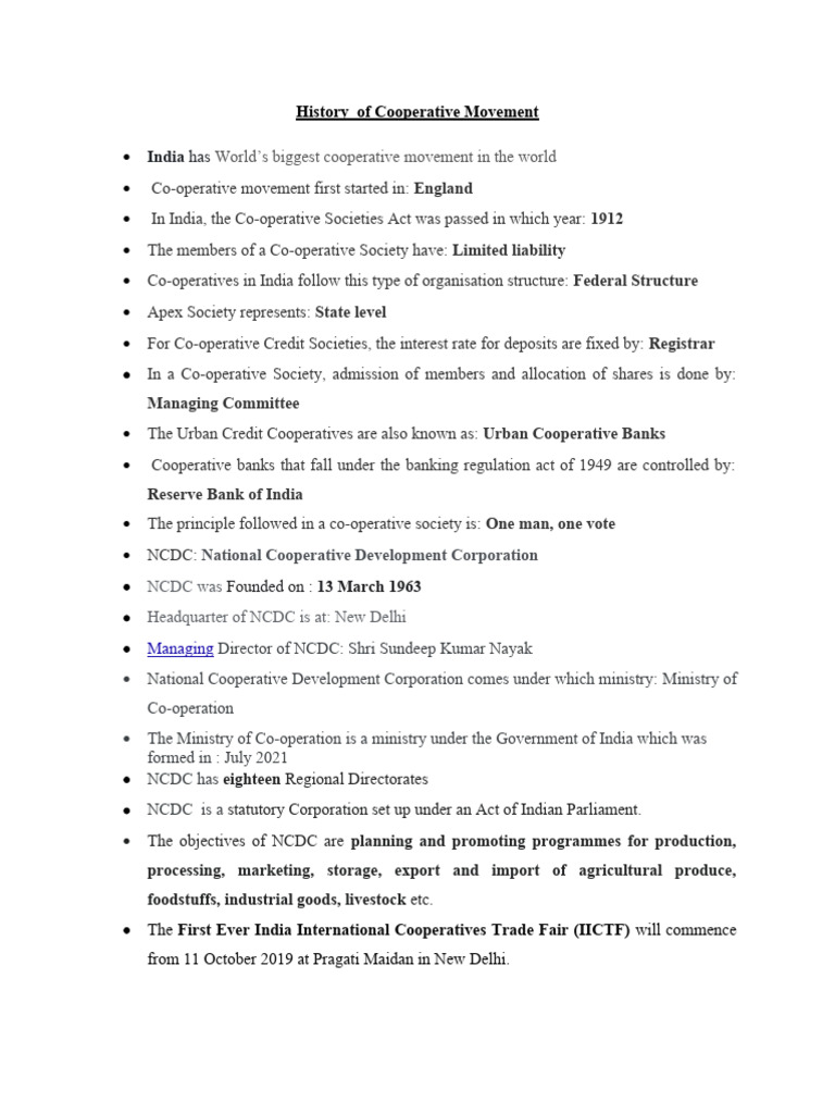 History of Cooperative Movement | PDF | Cooperative | Economies