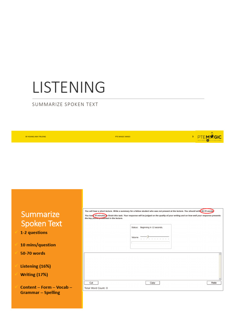 Summarize Spoken Text - SST | PDF