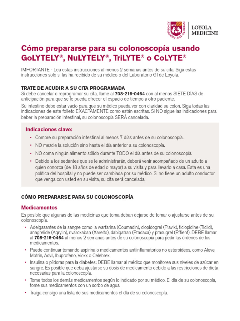 Colonoscopy Form SPN | PDF | Colonoscopia | Bebida