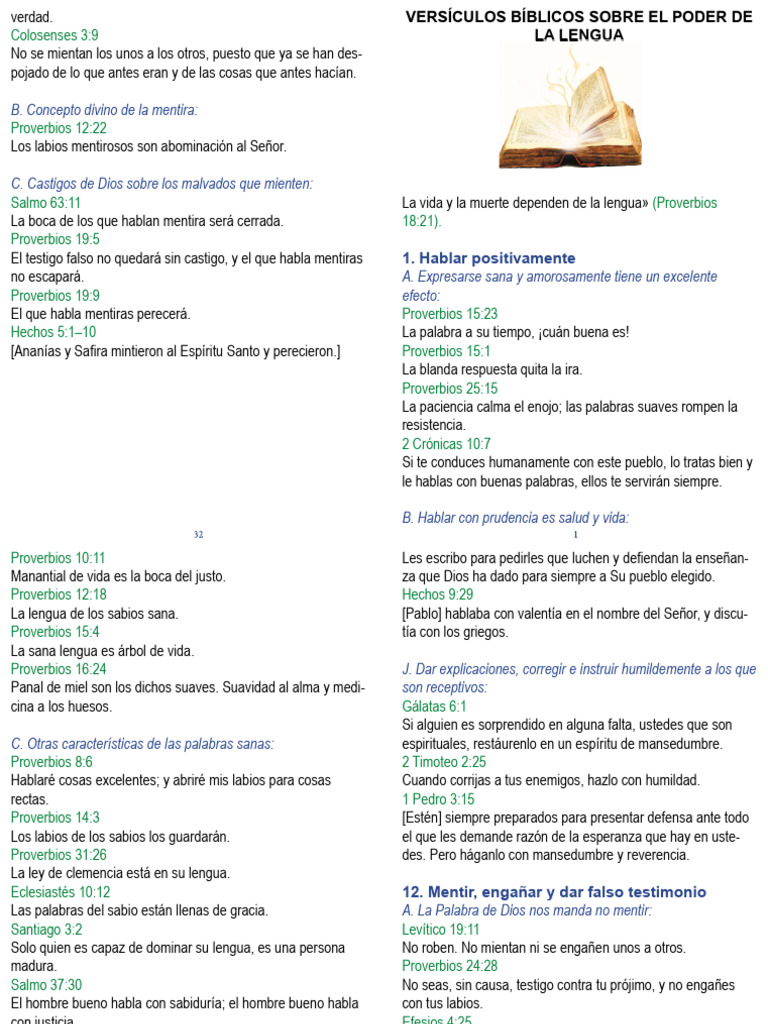 El Poder de La Lengua | PDF | Libro de proverbios | Jesús
