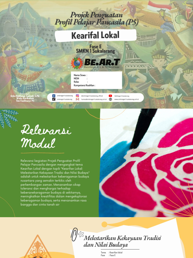 Modul P5 - Kearifan Lokal Fase e | PDF | Karier & Perkembangan | Ilmu Sosial