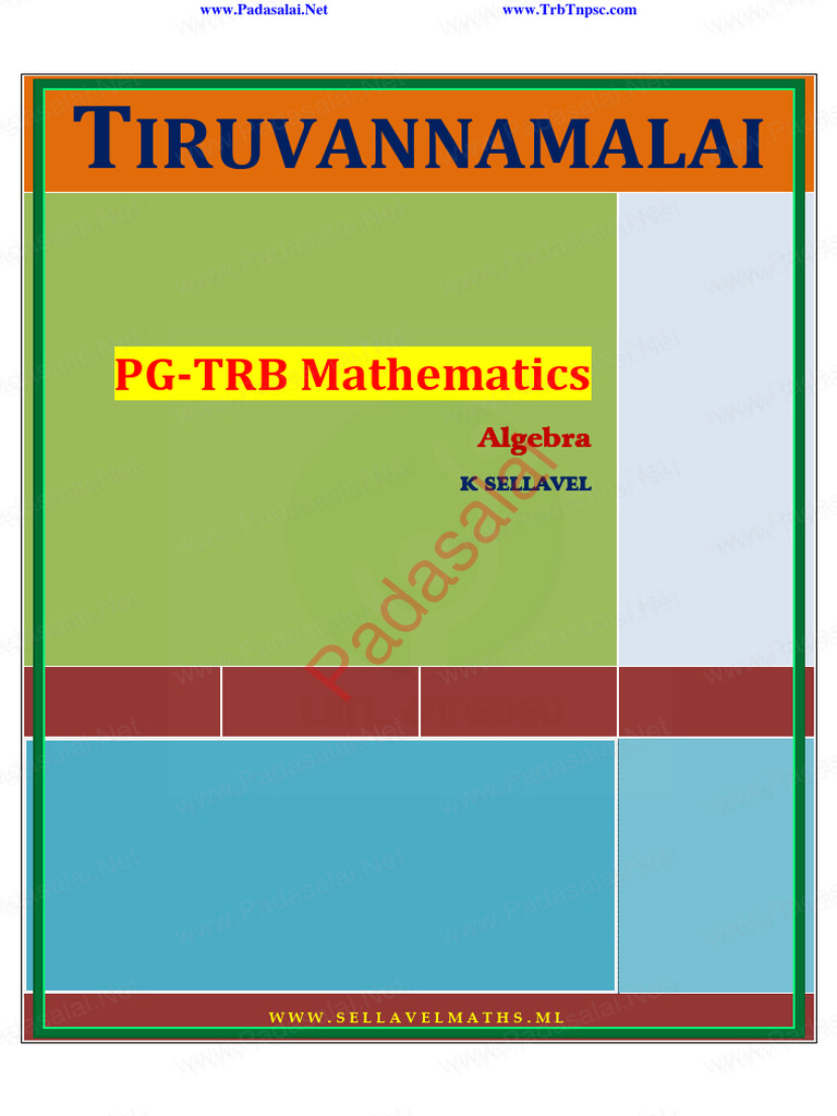 3 PGTRB Maths Algebra Study Materials English Medium | PDF | Algebra ...