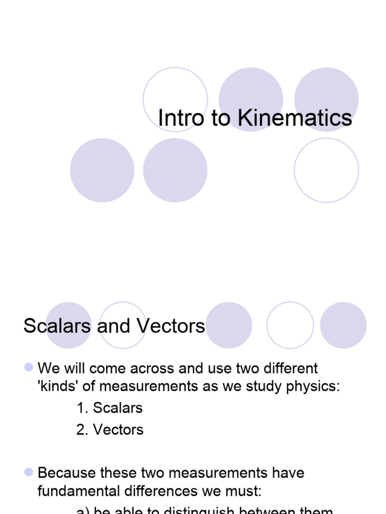 3 - Intro To Kinematics | PDF | Velocity | Acceleration