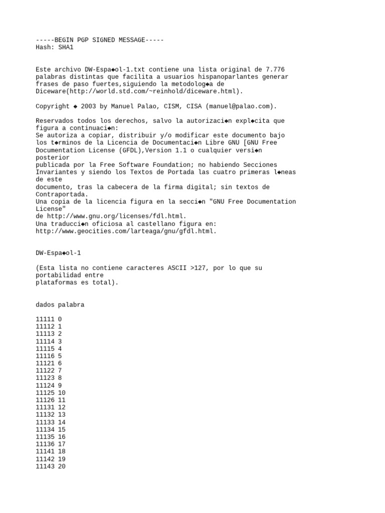 DiceWare Pass-Espanol-1 | PDF
