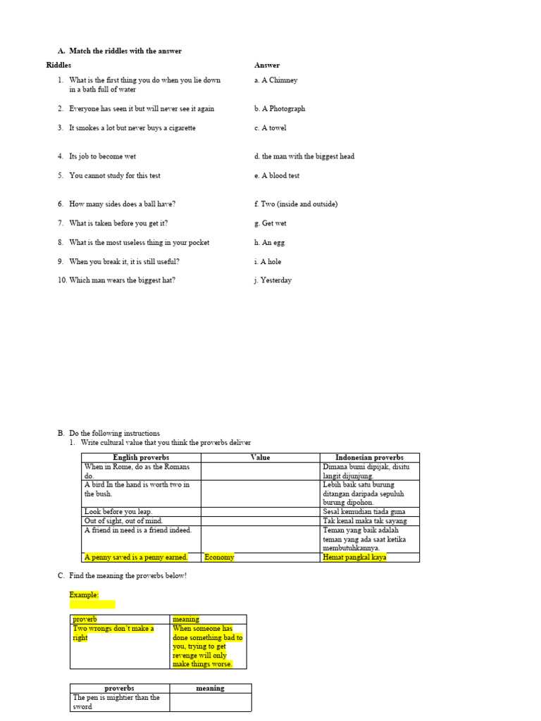 proverbs and riddles | PDF | Proverb