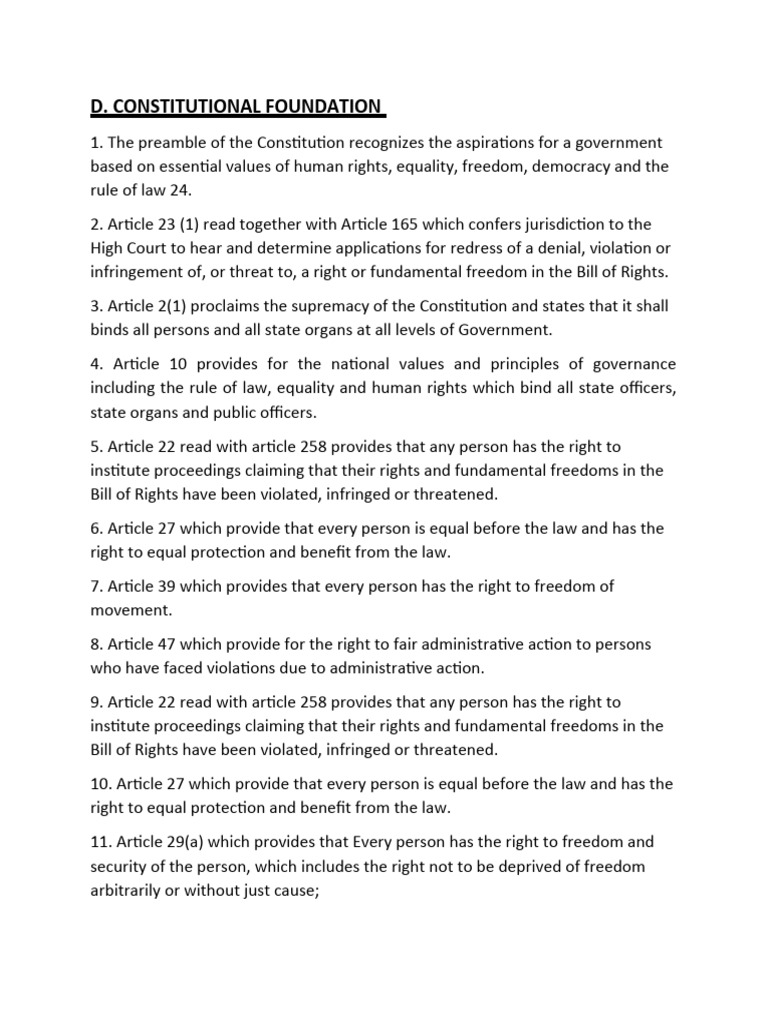 Constitutional Foundations and Particulars of Contravention | PDF ...