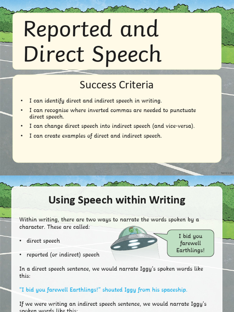 Reported Speech and Direct Speech | PDF