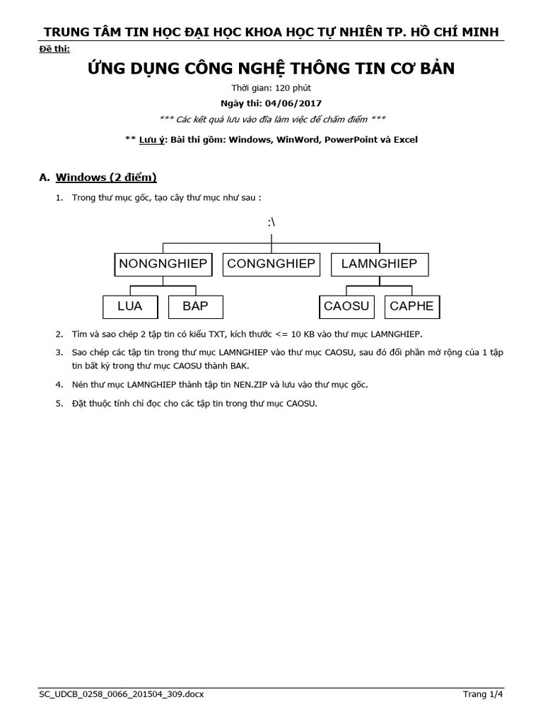 (De 4) de Thi UD CNTT Co Ban | PDF