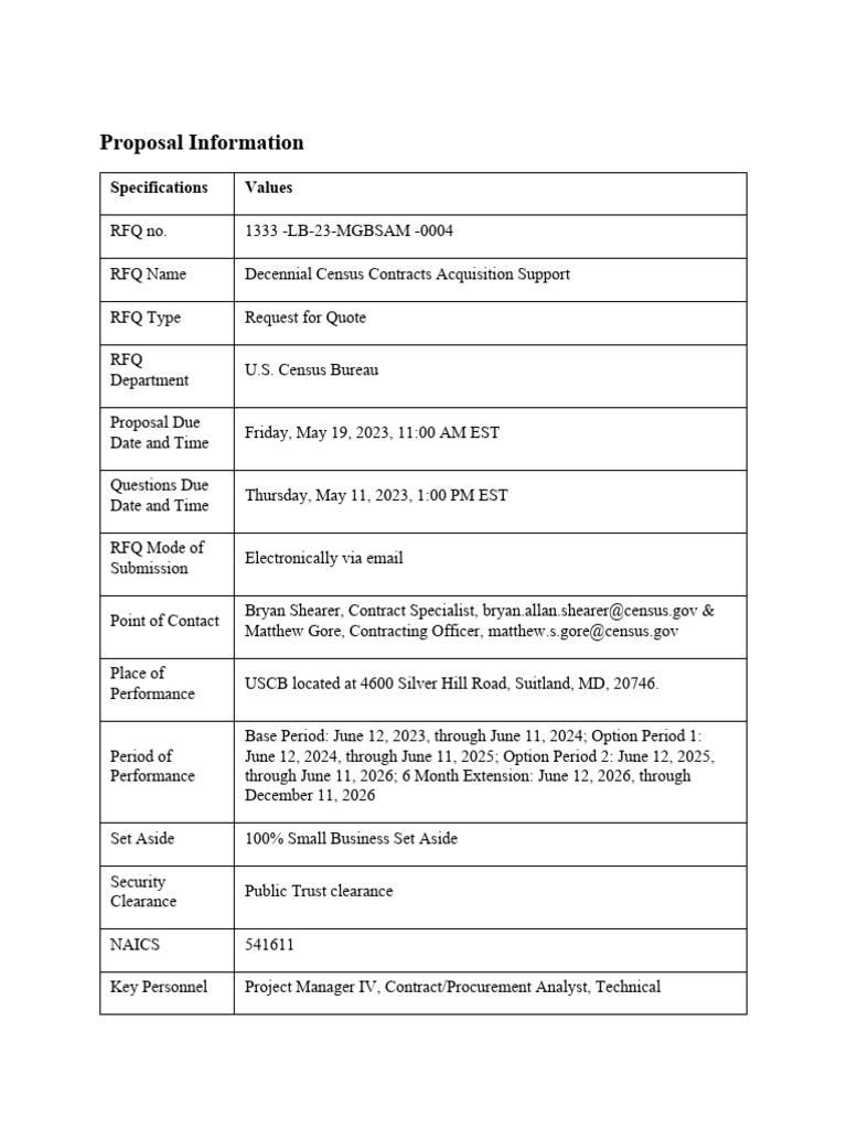 Response Document Doc1 V2 | PDF | Project Management | Offer And Acceptance