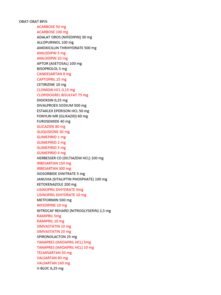 Obat Obat BPJS Apotek Margahusada | PDF | Science & Mathematics