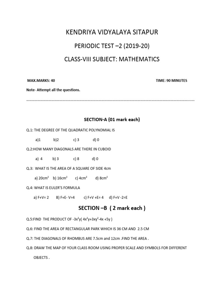 Class Viii Maths | PDF | Area | Geometry