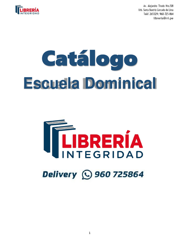 Catálogo Escuela Dominical | PDF | Biblia