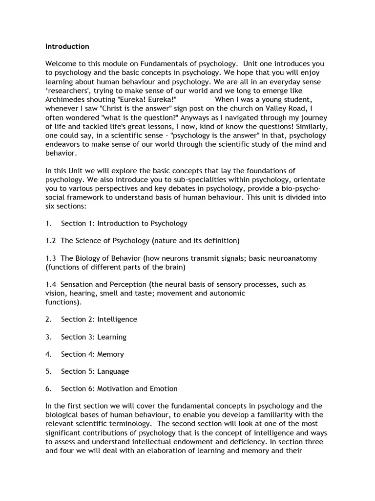 Behavioural Science Modules, Searchable | PDF | Senses | Psychology