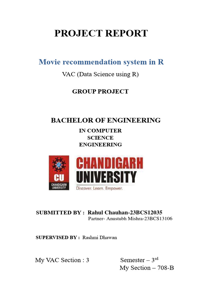 Movie Recomendation System Using R | PDF | Mean Squared Error | Errors And Residuals