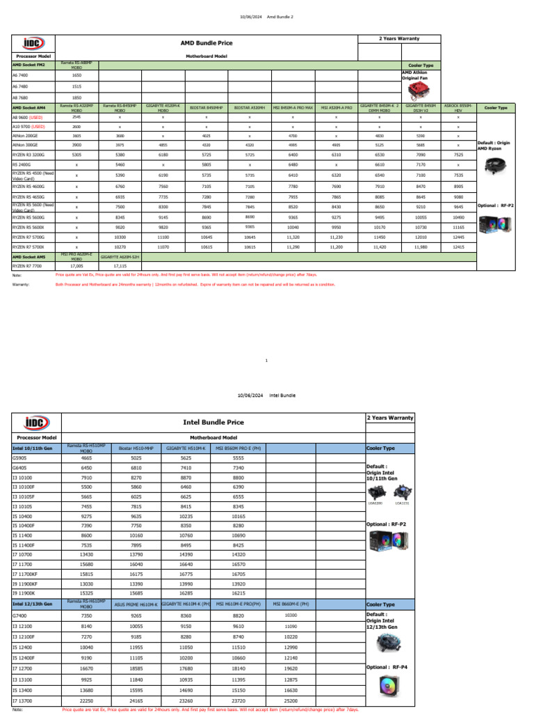Tech Enthusiast's CPU & Mobo Guide | PDF | Printer (Computing) | Computing