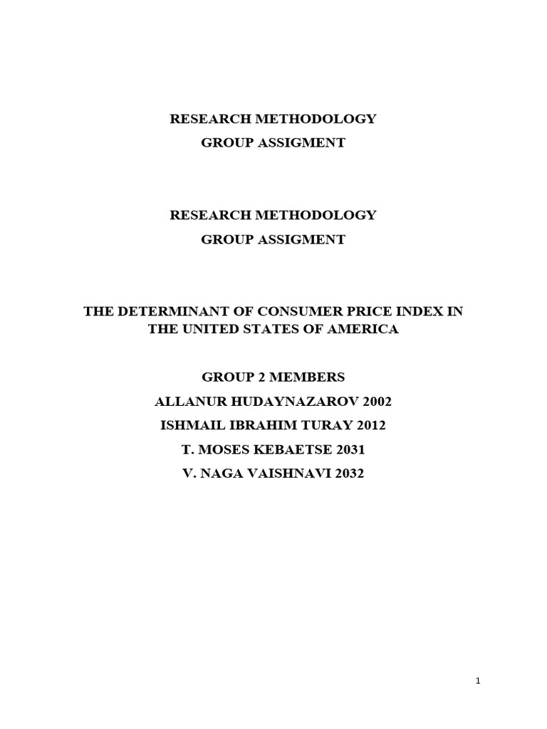 RM Project Model | PDF | Cost Of Living | Coefficient Of Determination