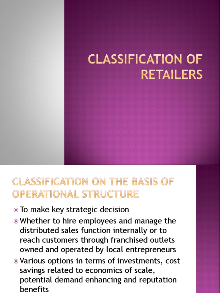 Classification of Retailers | Download Free PDF | Franchising | Retail